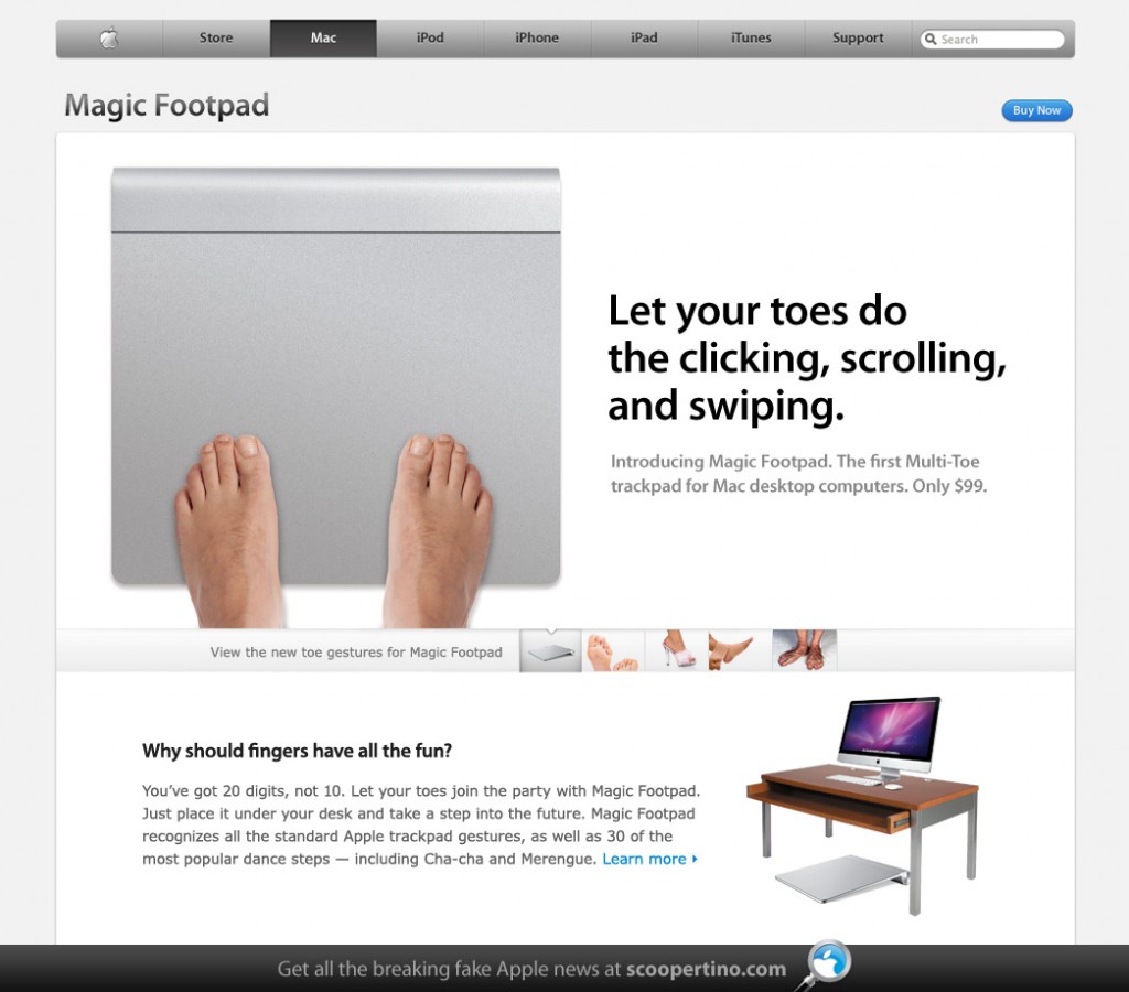 Multi-Touch goes Multi-Toe: Introducing Magic Footpad | Scoopertino