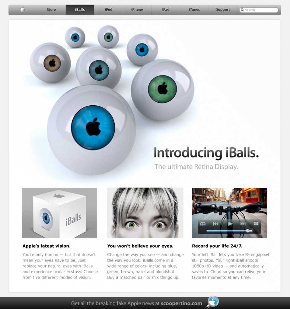 Apple announces iBalls: the ultimate Retina Display | Scoopertino